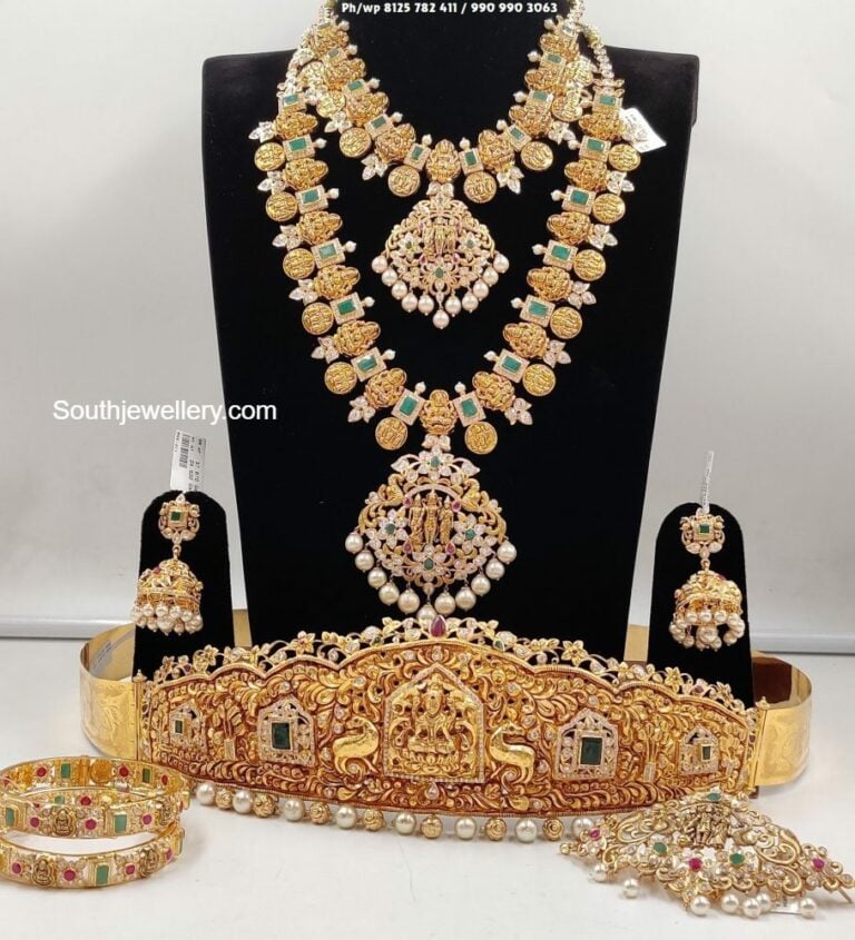 Antique gold bridal temple jewellery set - Indian Jewellery Designs