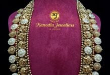 Antique gold nakshi bridal bottu haram - Indian Jewellery Designs