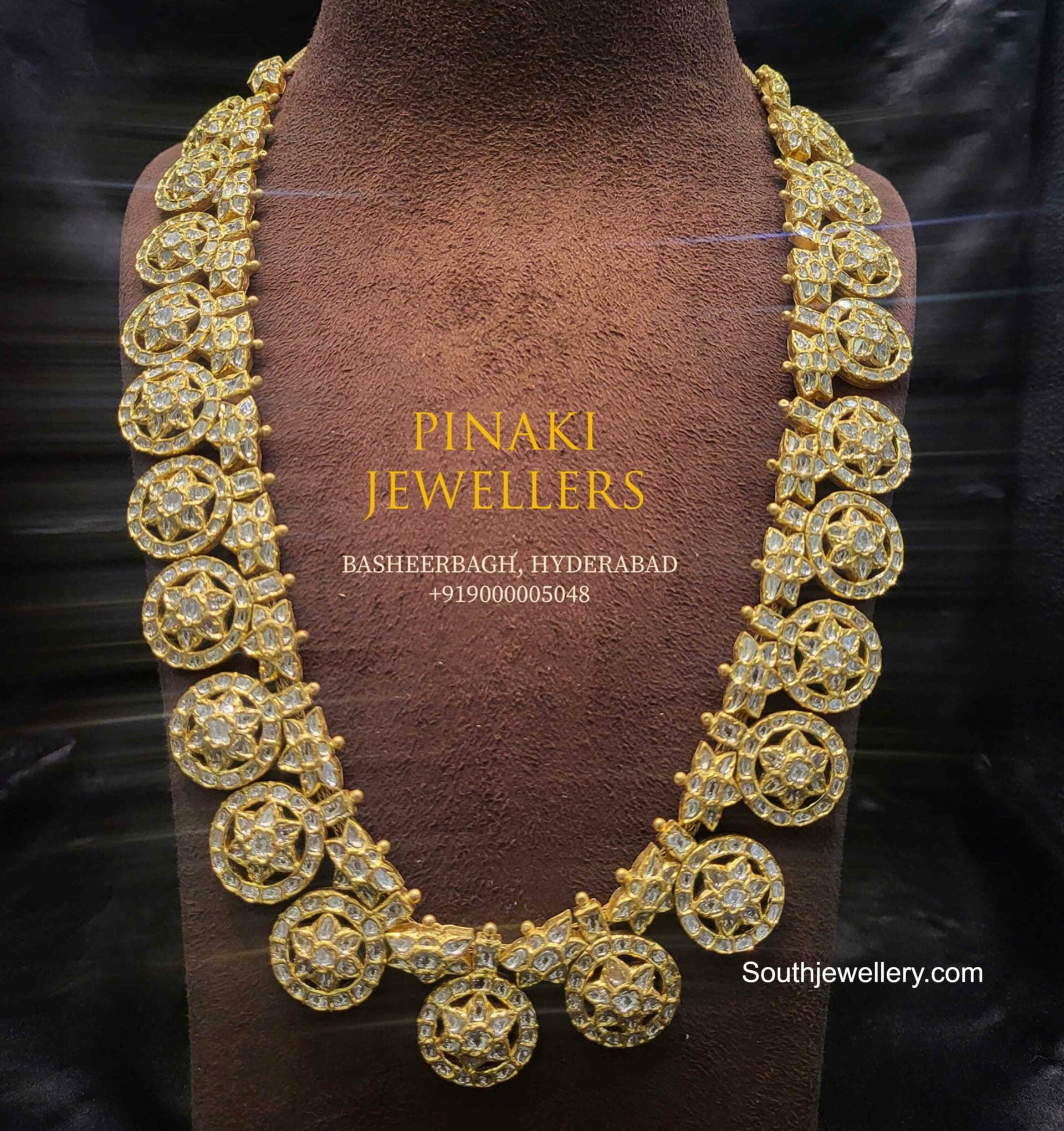 Polki diamond bottu haram - Indian Jewellery Designs