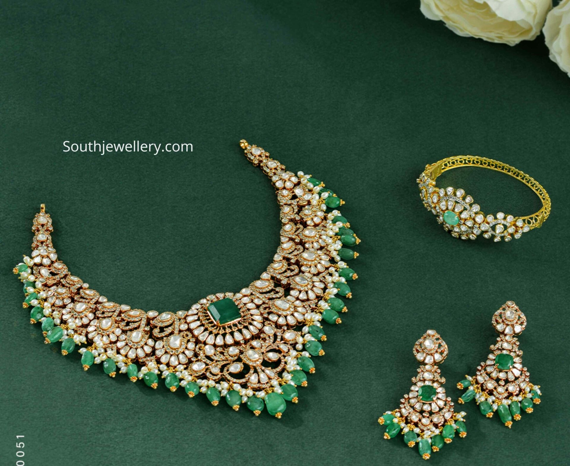 Latest polki necklace sets by Krishna Jewellers Pearls & Gems - Indian ...